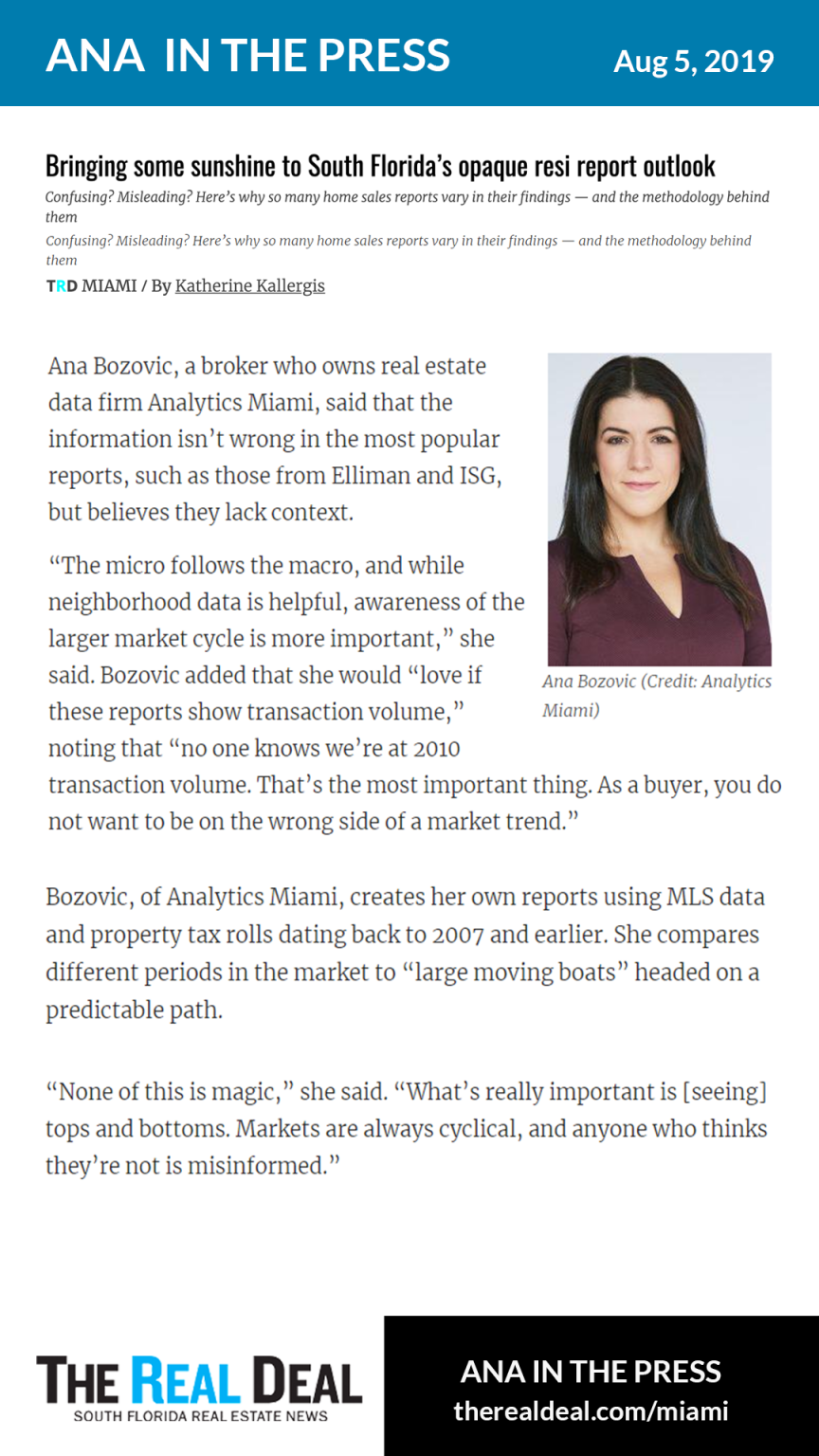 Press - Ana Bozovic - ANALYTICS . MIAMI