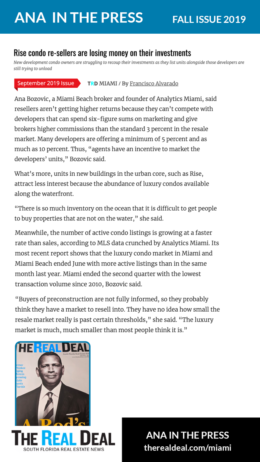 Press - Ana Bozovic - ANALYTICS . MIAMI